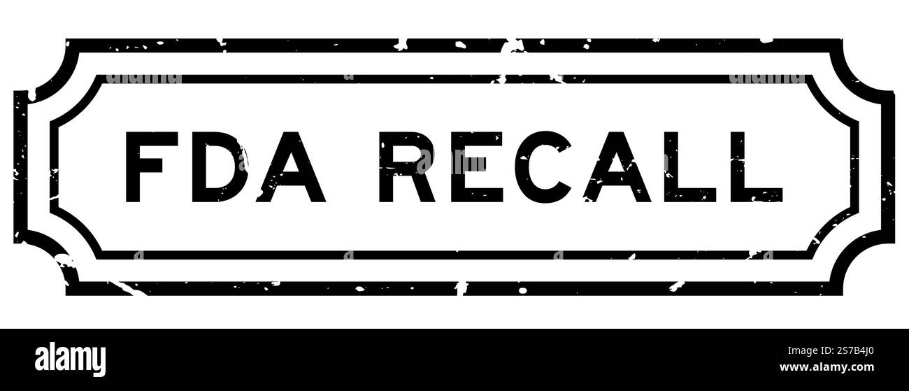 Grunge black FDA recall word square rubber stamp on white background ...