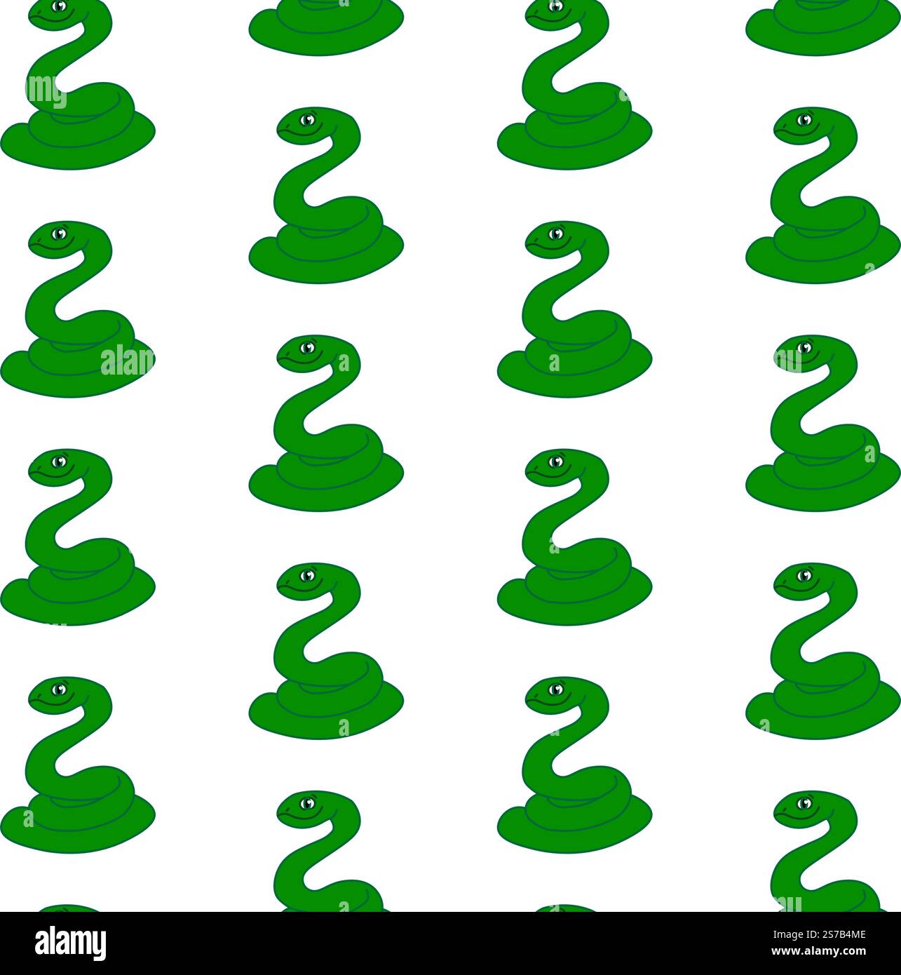 Vector illustration of green snake seamless pattern. Graphic line ...