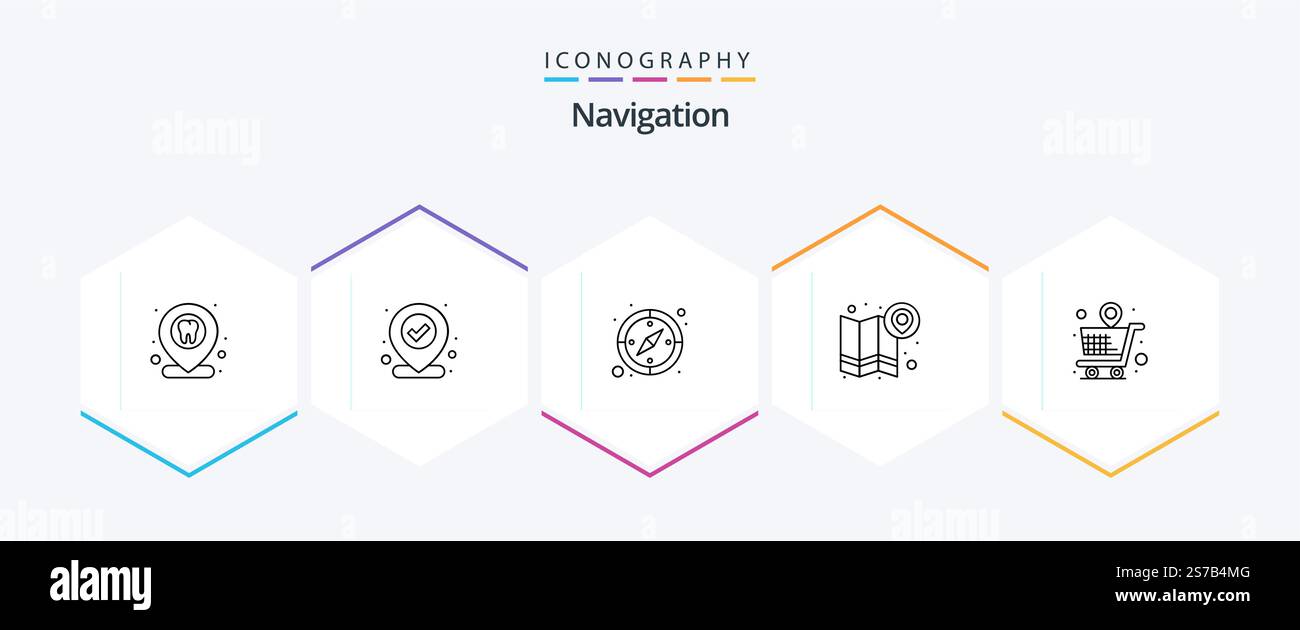 Navigation 25 Line icon pack including store. navigation. mark ...