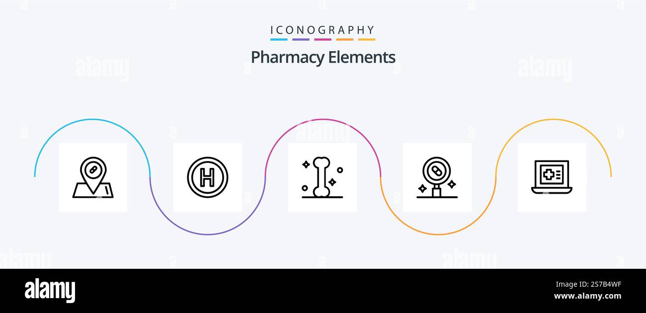 Pharmacy Elements Line 5 Icon Pack Including pills. medical . health ...