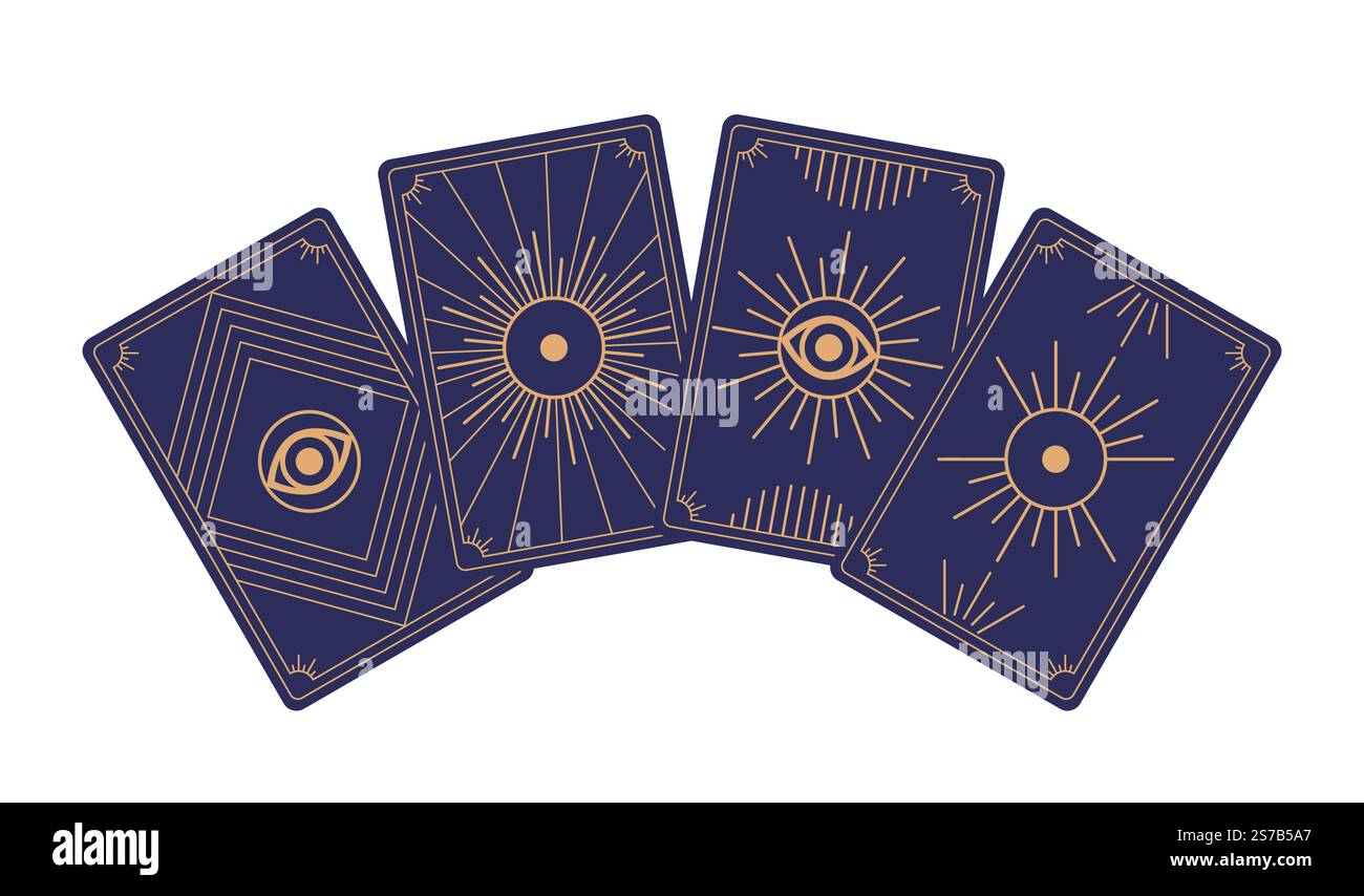 Tarot cards with occult symbols. Magic, mystic and esoteric tarot cards ...