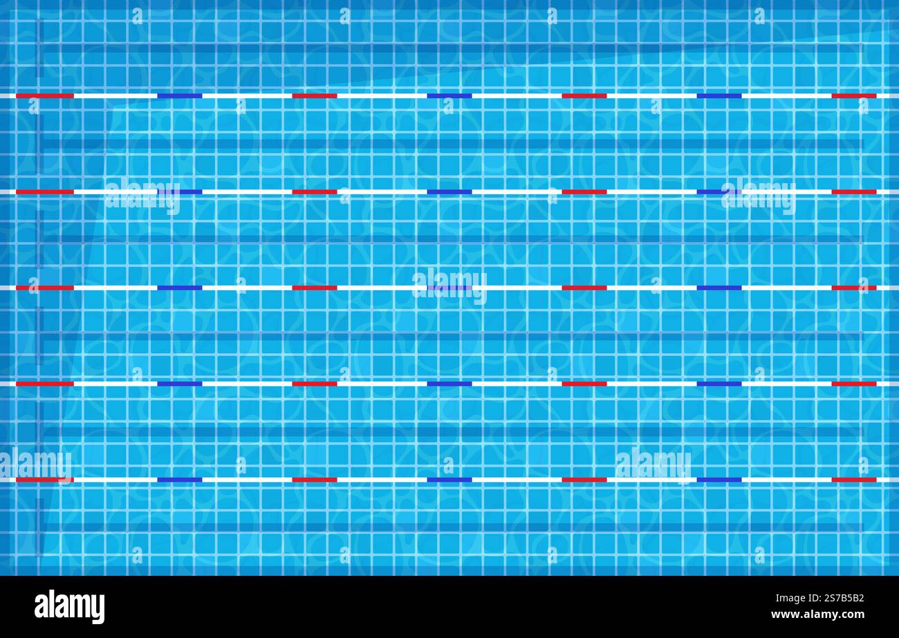Swimming pool top view. Sport competition swim deep bath lanes top view ...