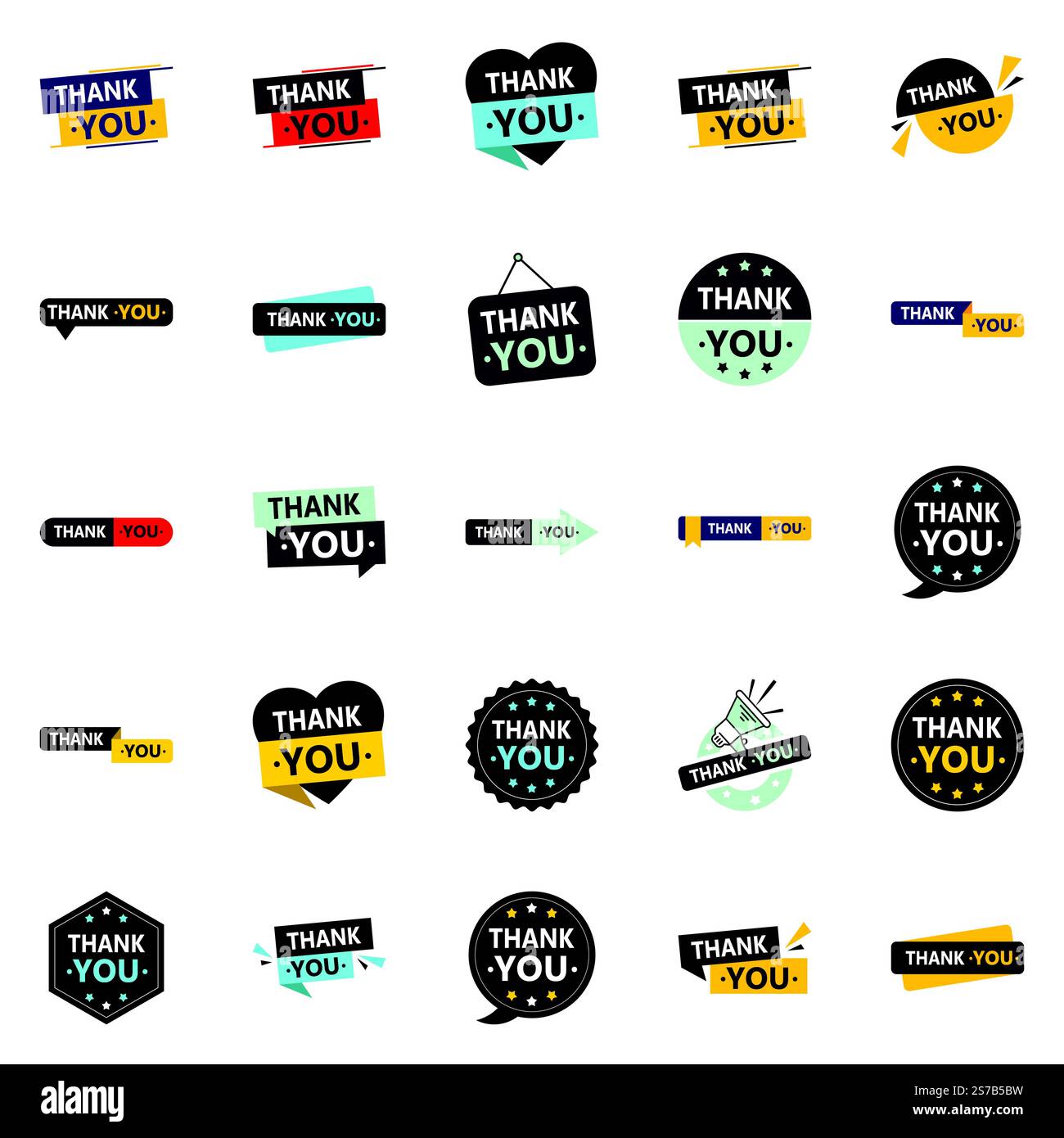 Thankyou 25 Innovative Vector Icons to show your appreciation in a contemporary way Stock Vector ...