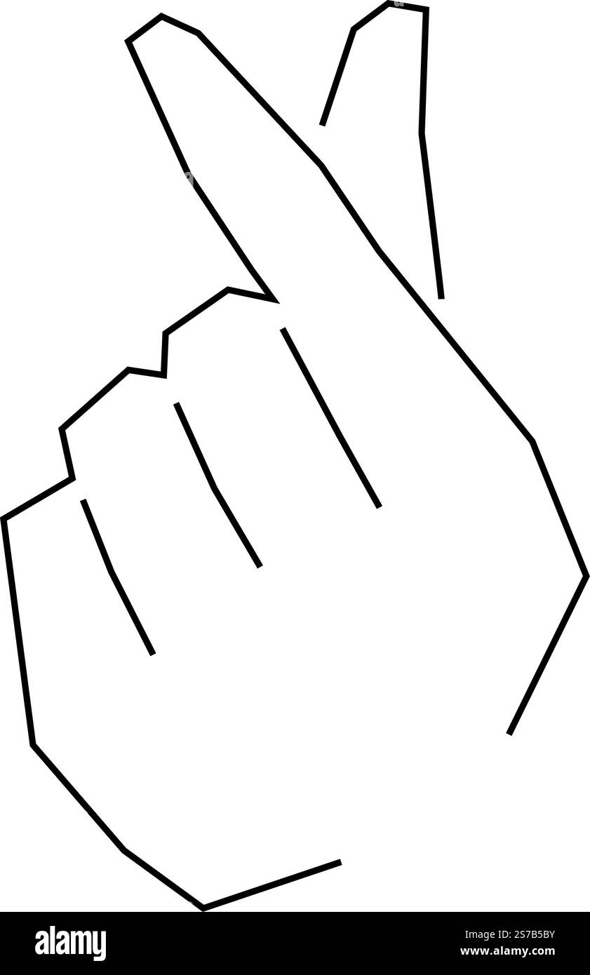 Heart symbol gesture made with fingers. Outline vector illustration ...