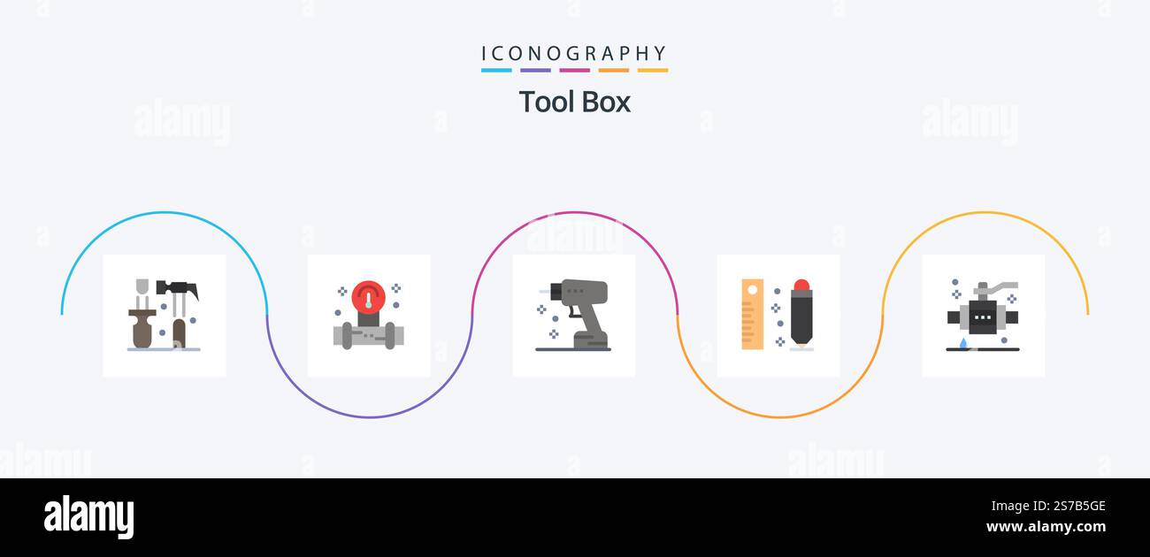 Tools Flat 5 Icon Pack Including construction. ruler. construction ...