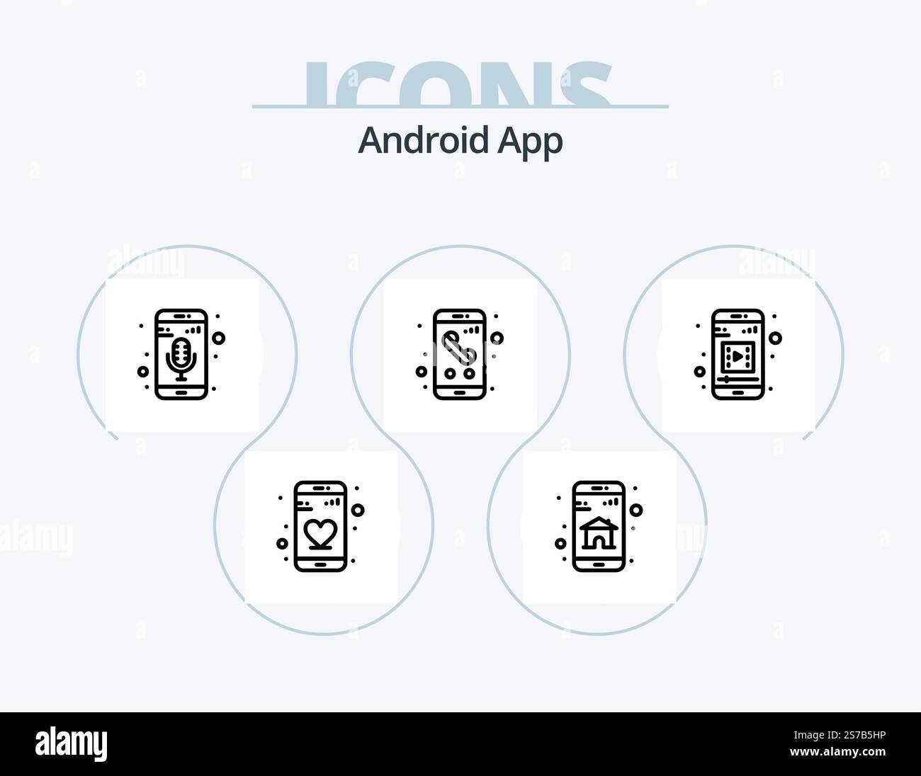 Android App Line Icon Pack 5 Icon Design. interaction. apps. mobile ...