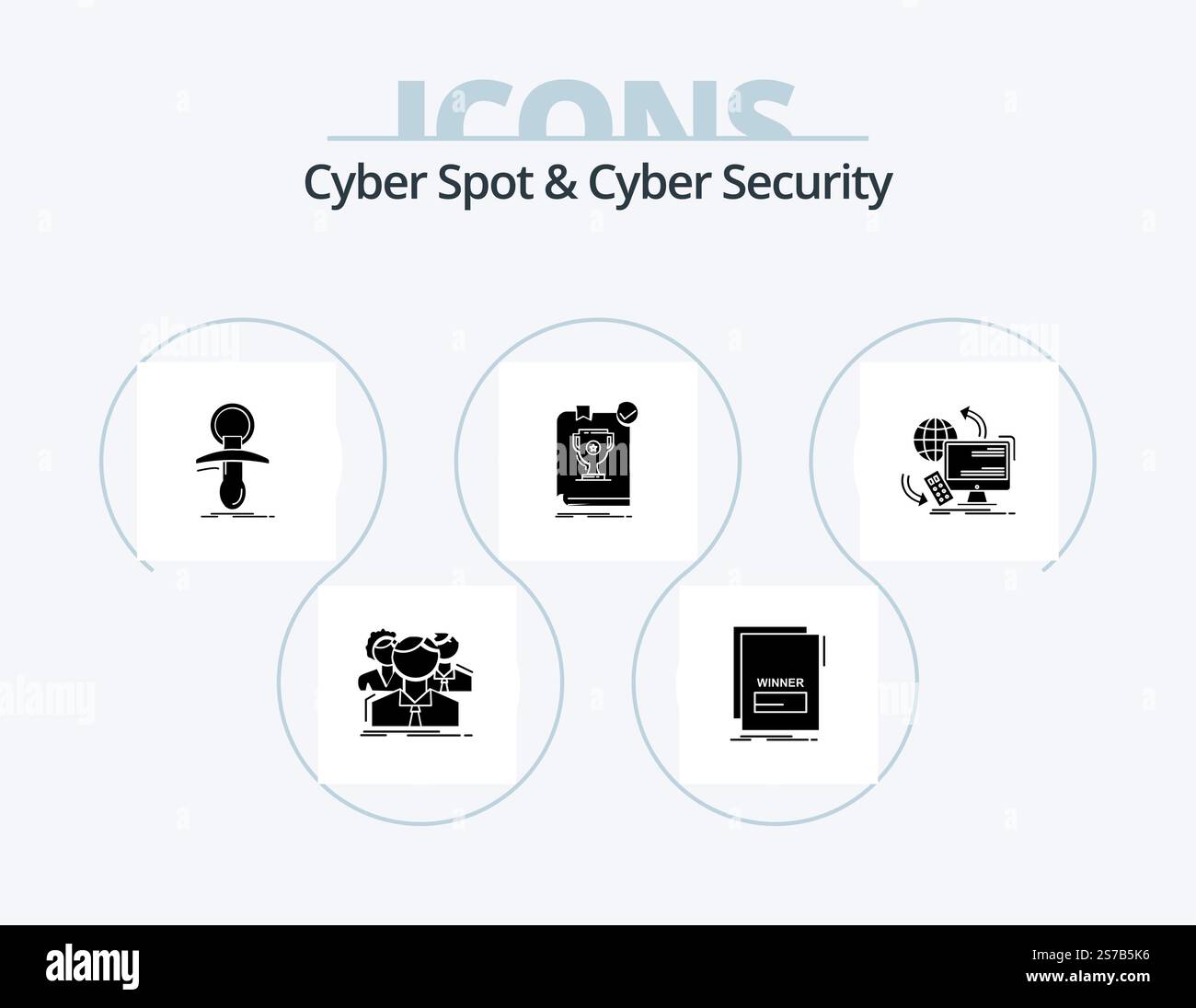 Cyber Spot And Cyber Security Glyph Icon Pack 5 Icon Design. leader ...