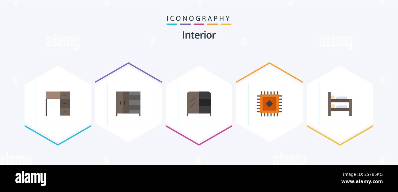 Interior 25 Flat icon pack including . carpet. room Stock Vector Image ...