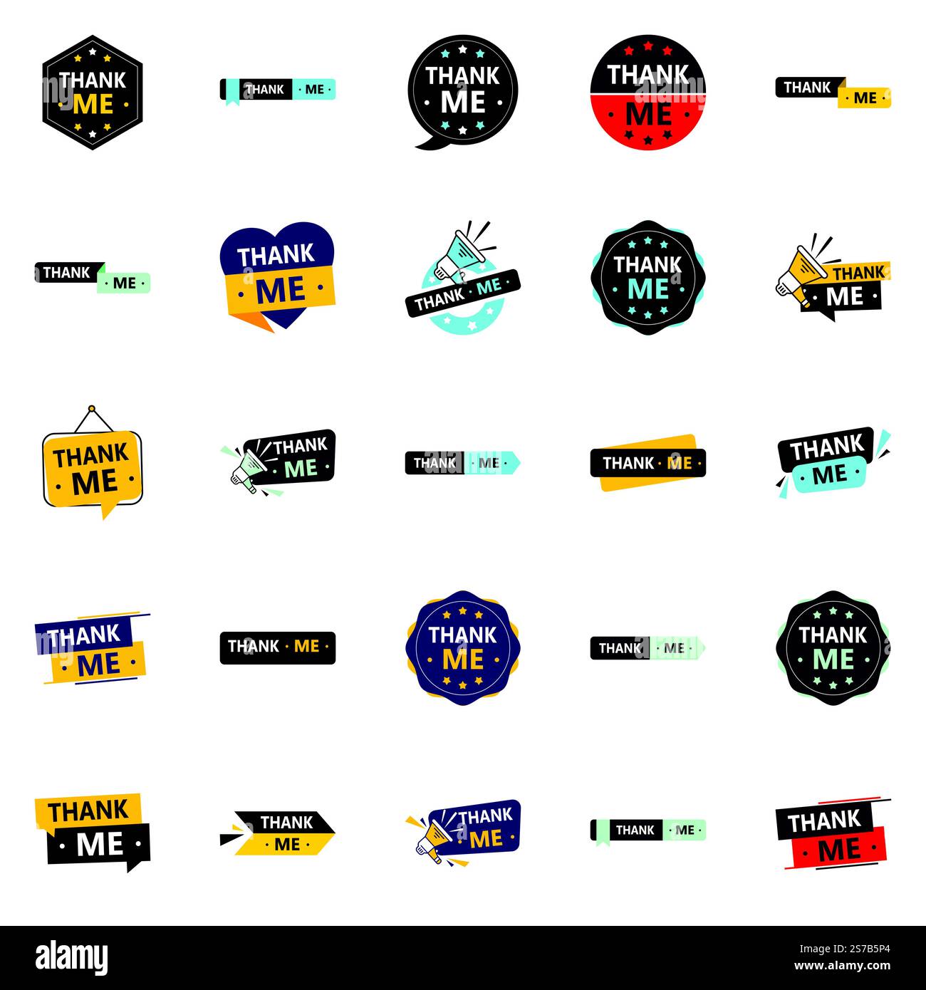 Get More Recognition with Our Pack of 25 Thank Me Banners Stock Vector ...