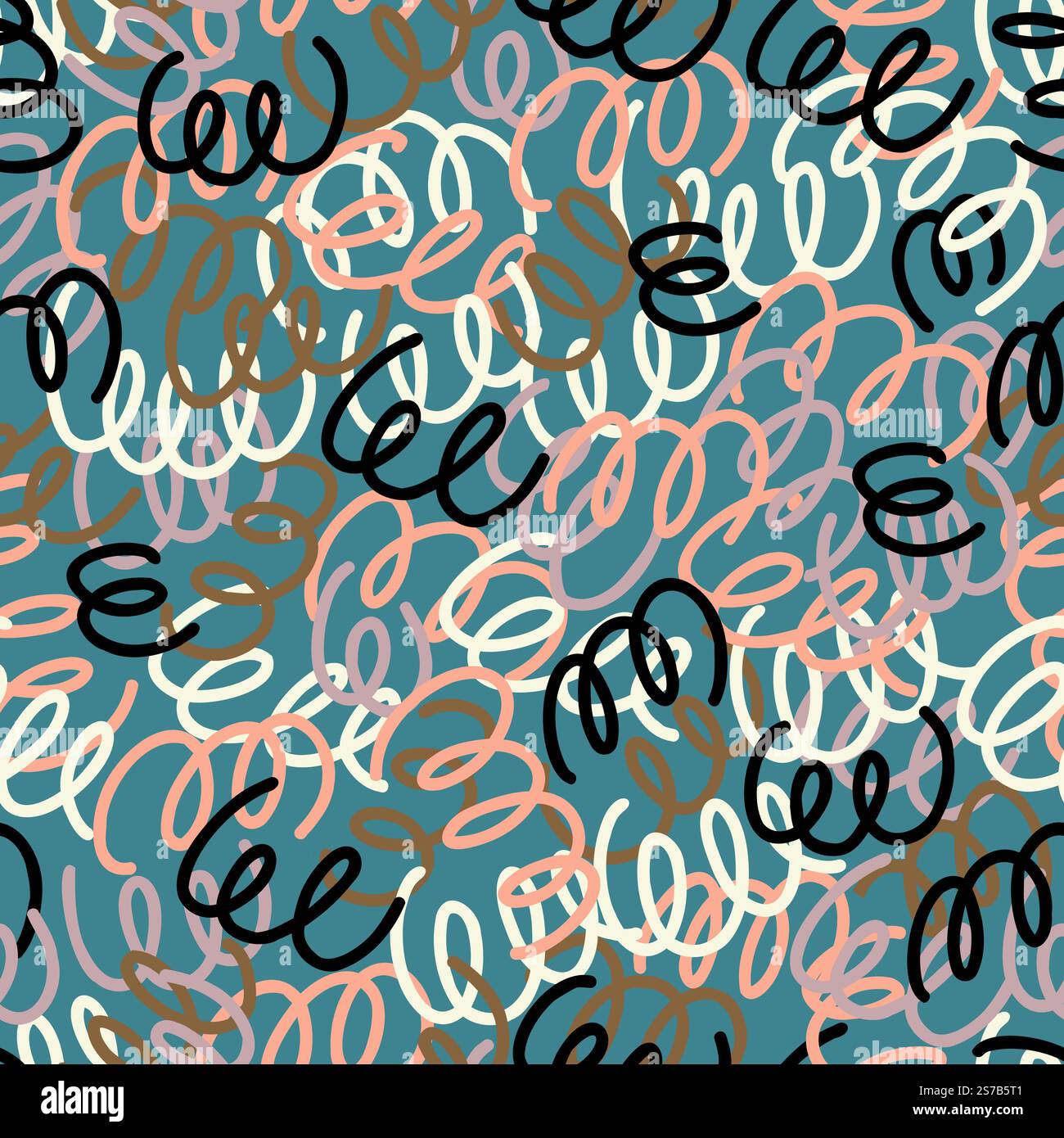 Looping design with interconnected and overlapping curved lines in ...