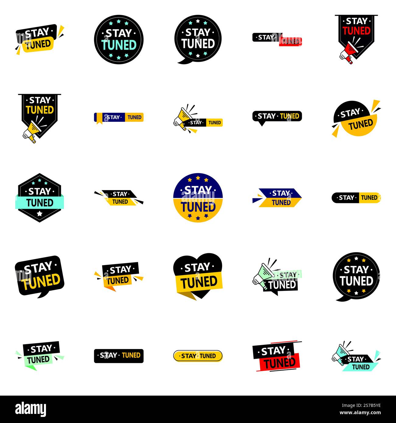 Stay Tuned 25 Unique Vector Elements for a fresh brand identity Stock ...