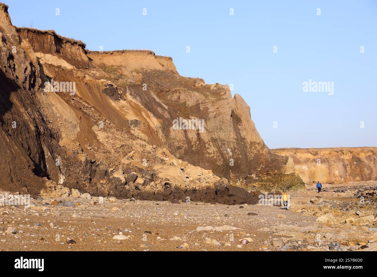Coastal landslip Seaham Hall beach, County Durham, UK Stock Photo - Alamy