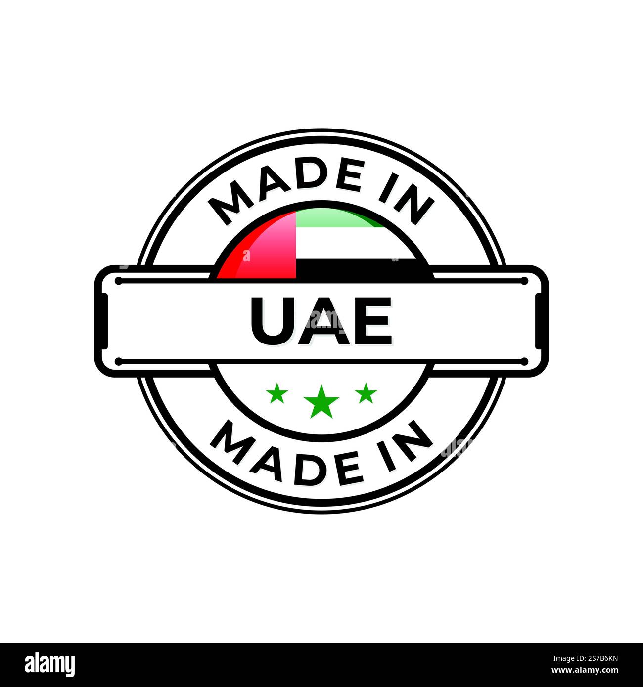 Made in UAE label icon emblem isolated on white background. Vector ...