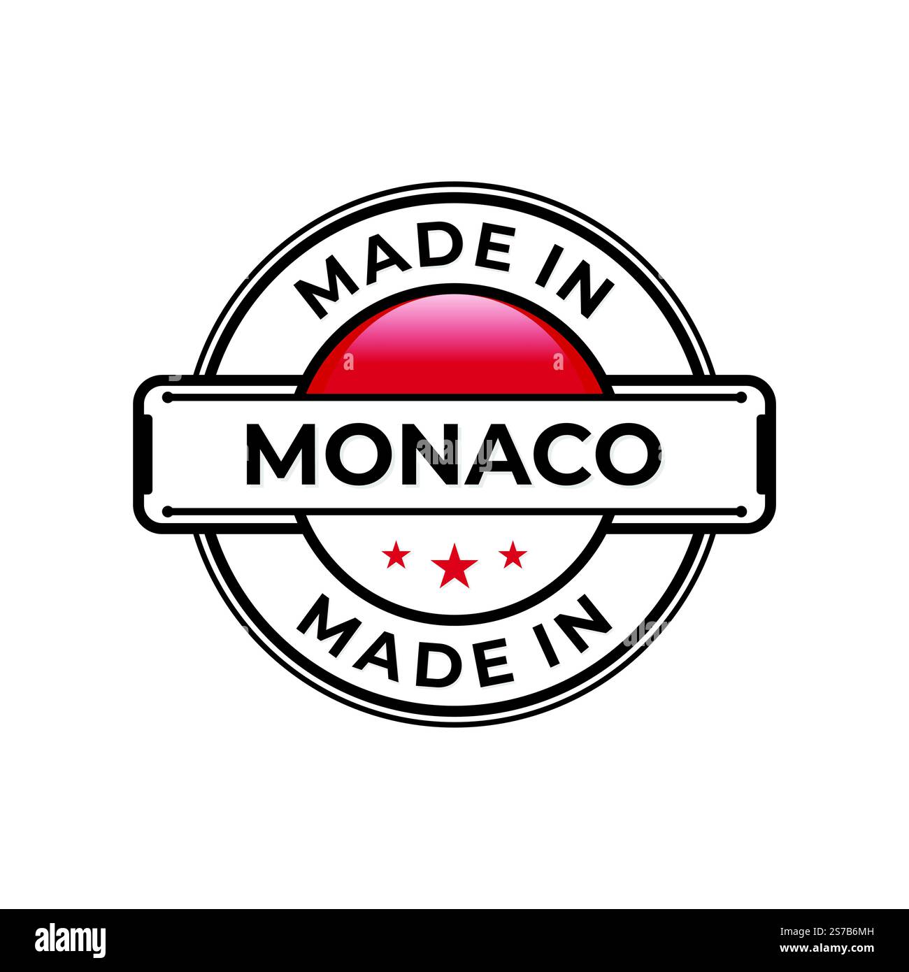 Made in Monaco label icon emblem isolated on white background. Vector ...