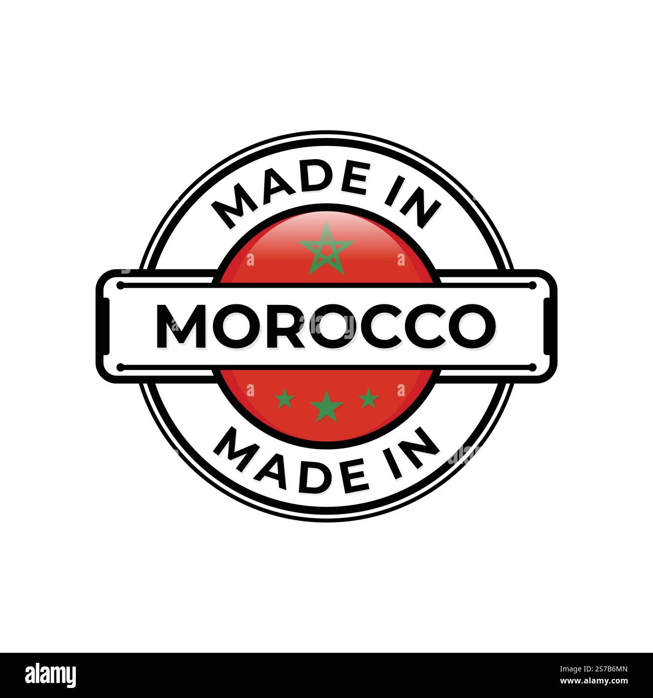 Made in Morocco label icon emblem isolated on white background. Vector ...
