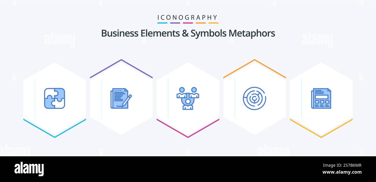Business Elements And Symbols Metaphors 25 Blue icon pack including ...