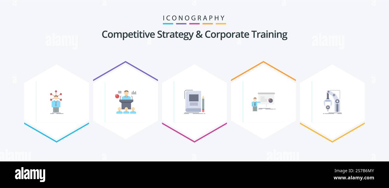 Competitive Strategy And Corporate Training 25 Flat icon pack including ...