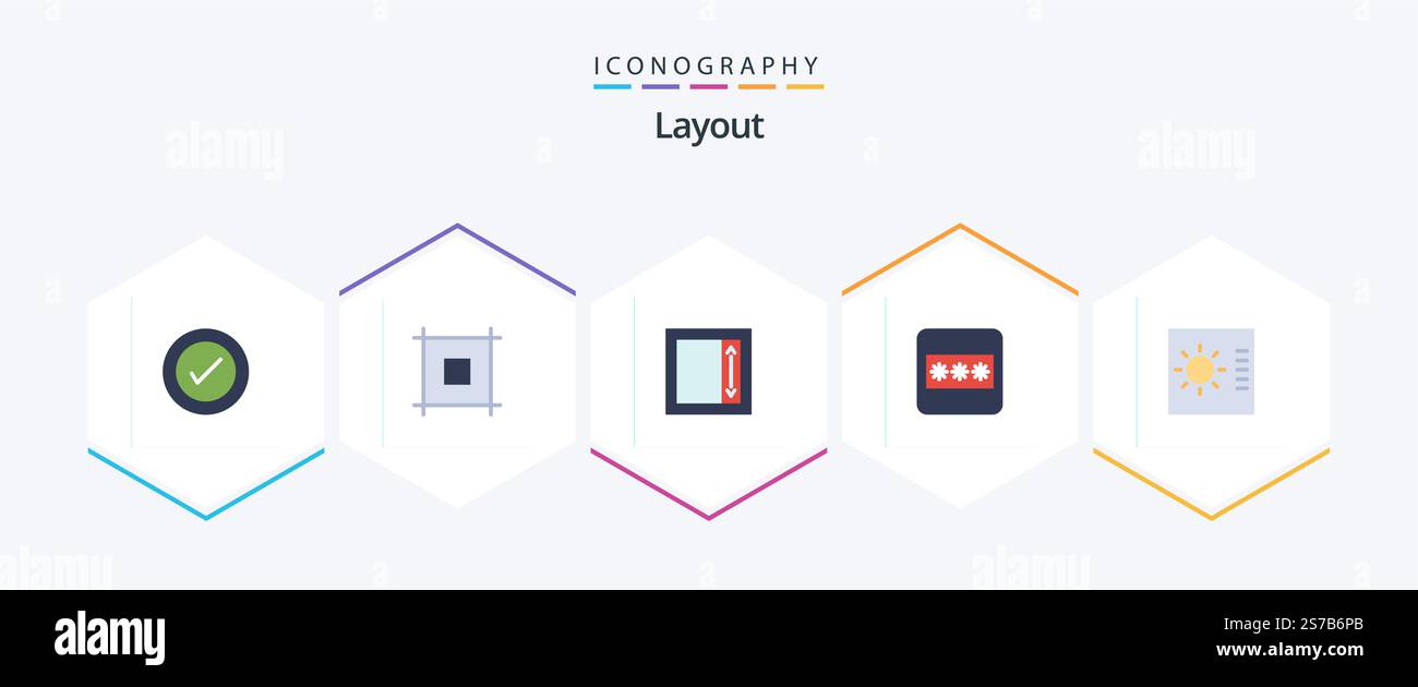 Layout 25 Flat icon pack including . layout. i frame. gauge. password Stock Vector Image & Art ...