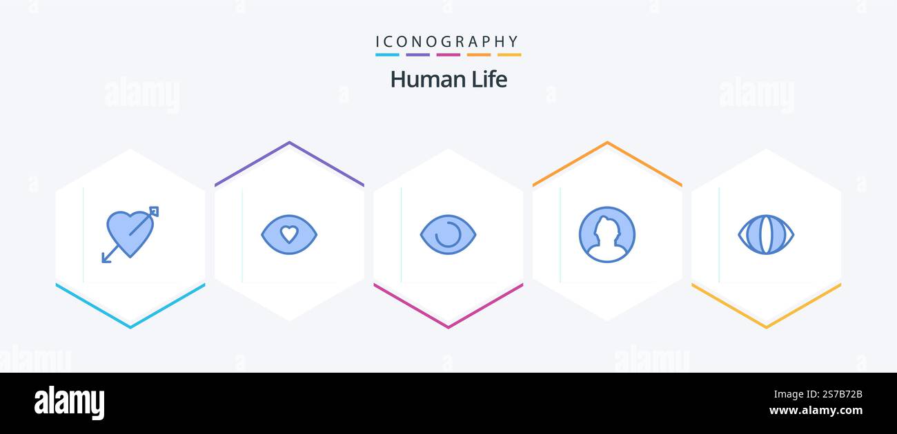 Human 25 Blue icon pack including . . avatar. vision. eye Stock Vector ...