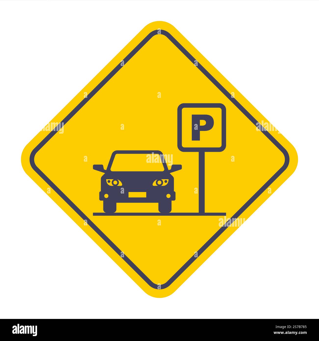 Black icon of car and sign of permission to park. Road sign for ...