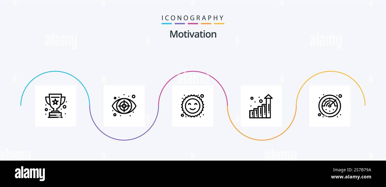 Motivation Line 5 Icon Pack Including . stopwatch. cookie. deadline ...