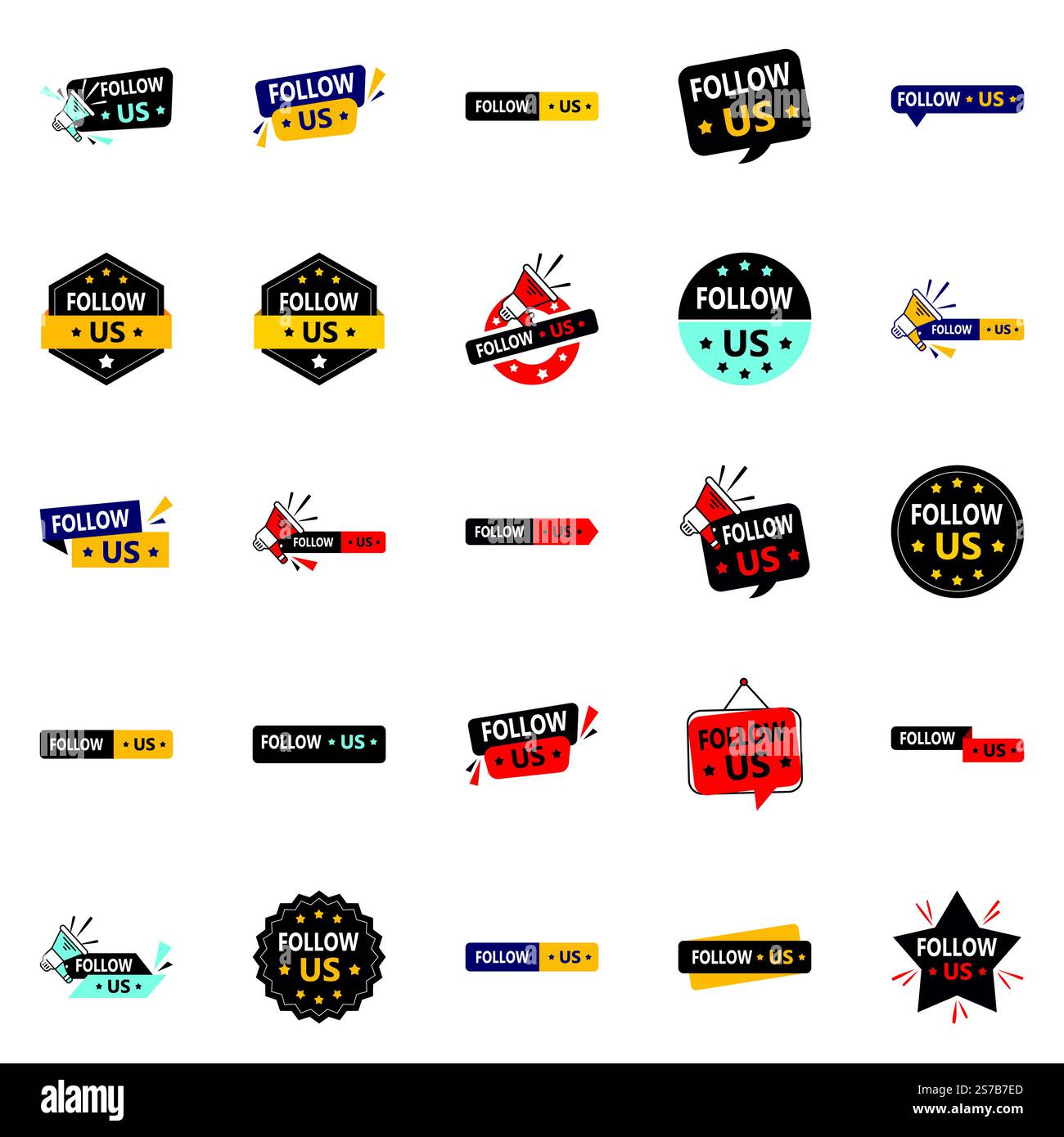 25 Eye-catching Follow Us Graphic Elements for Instagram and Pinterest ...