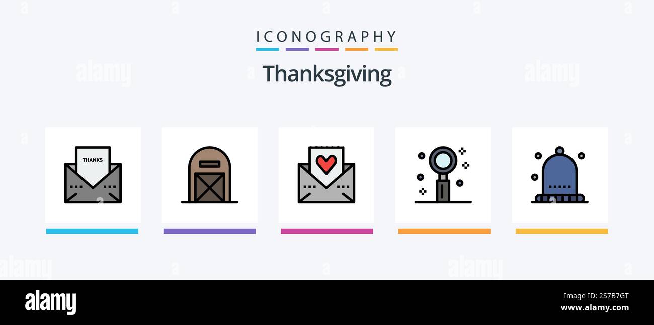 Thanks Giving Line Filled 5 Icon Pack Including love. thanksgiving ...