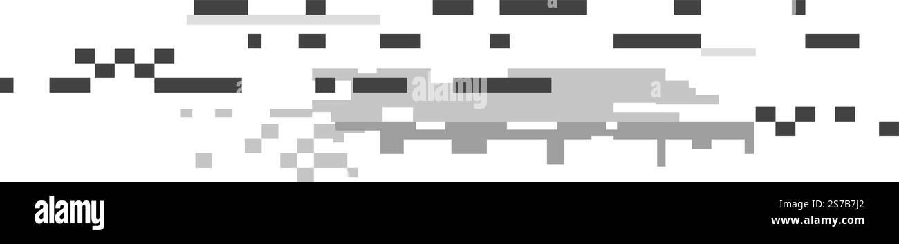 Abstract pixelated black and white distorted digital glitch background, forming a random pattern ...