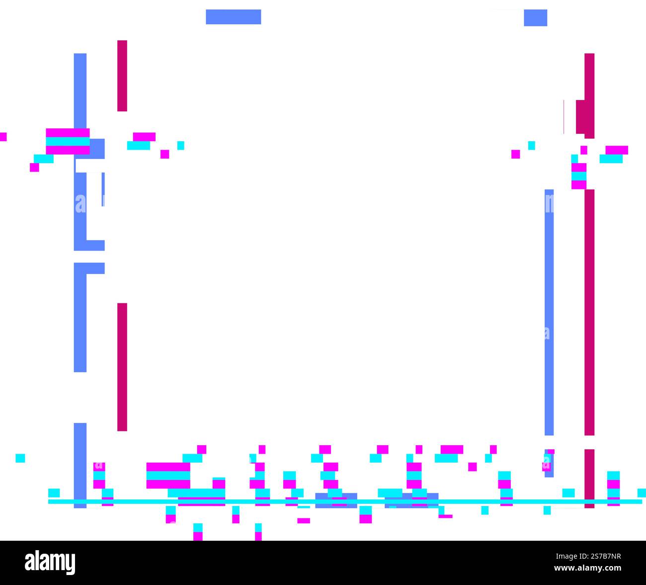 Colorful pixelated lines and squares creating a digital glitch art effect with a geometric and ...