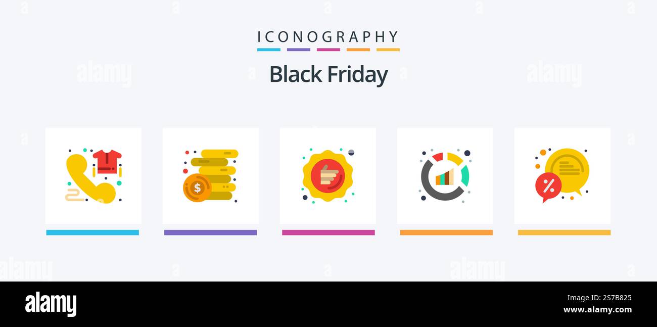 Black Friday Flat 5 Icon Pack Including analysis. report. coins ...