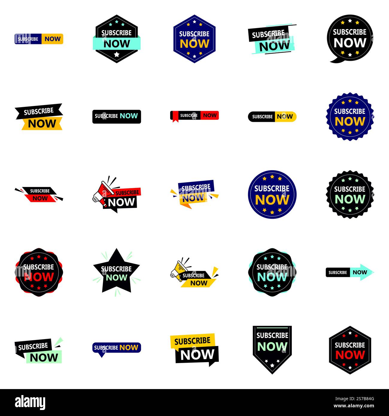 Subscribe Now 25 Vector Banners for Head-turning Design Stock Vector ...