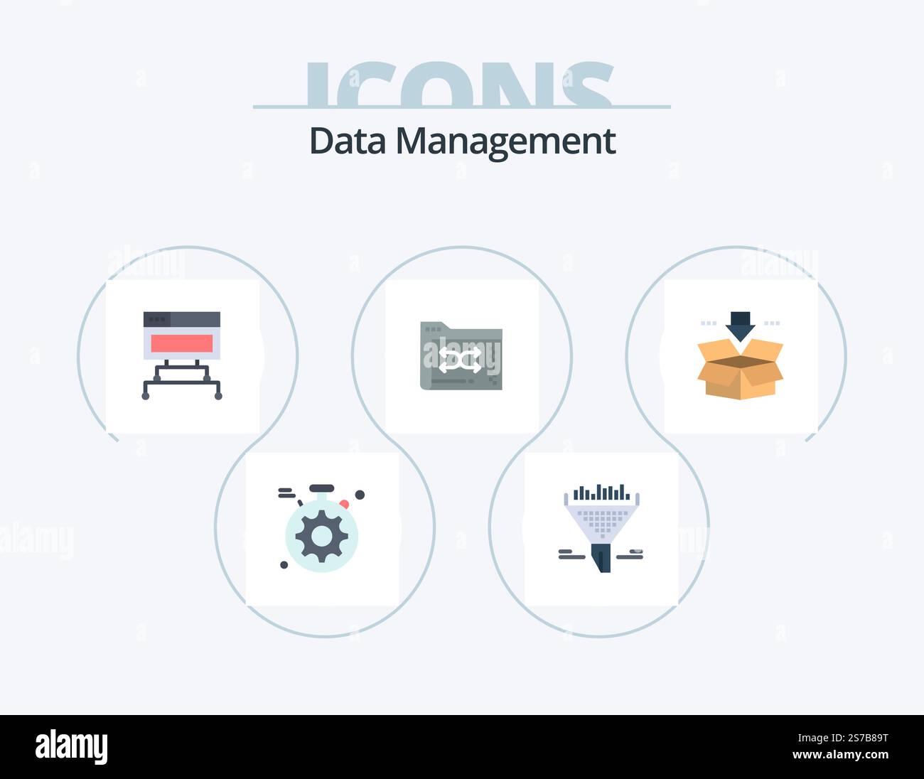 Data Management Flat Icon Pack 5 Icon Design. arrow. folder. computer ...