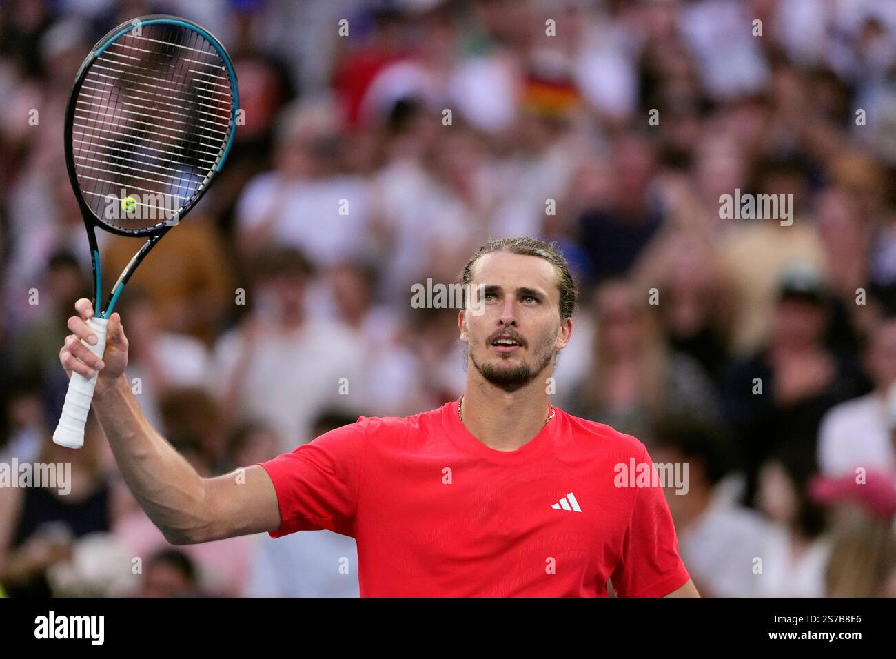 Alexander Zverev of Germany celebrates after defeating Ugo Humbert of ...