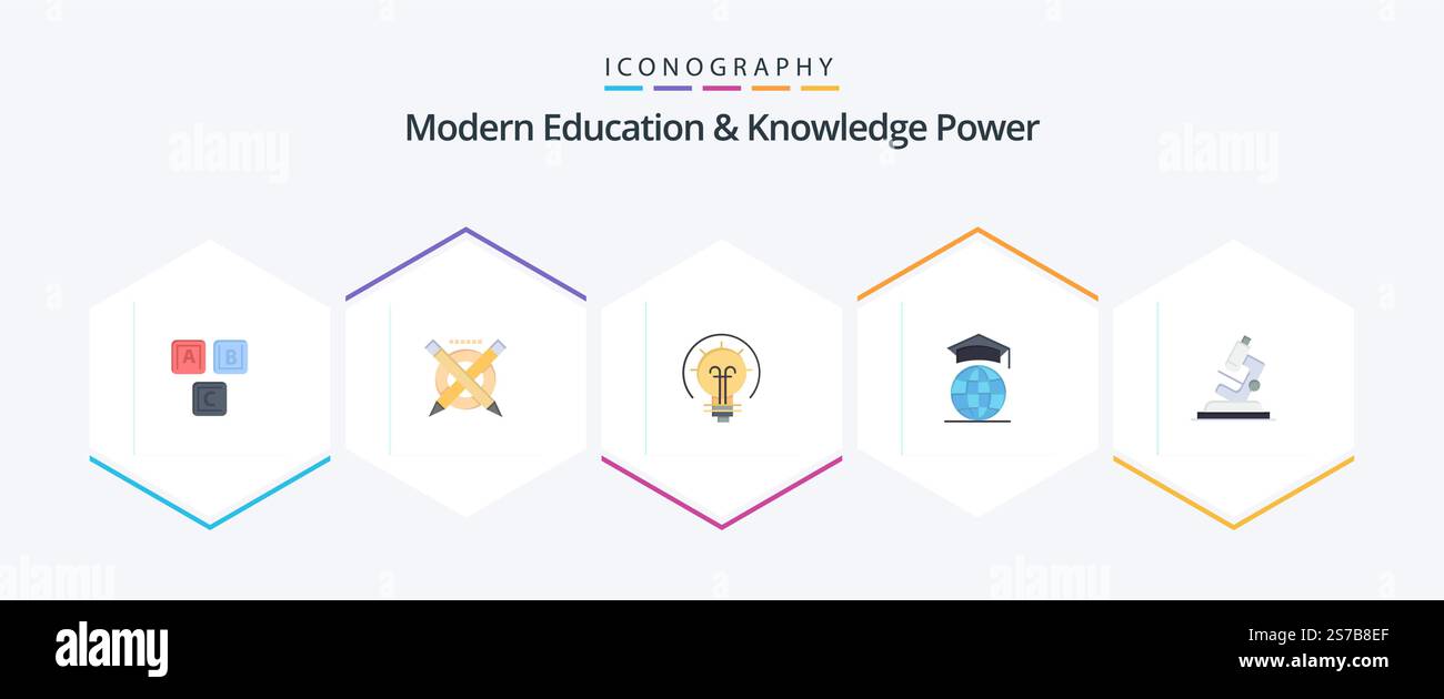 Modern Education And Knowledge Power 25 Flat icon pack including lab ...