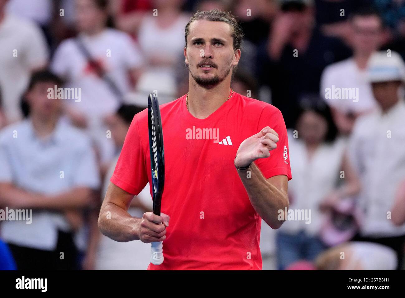 Alexander Zverev of Germany celebrates after defeating Ugo Humbert of ...