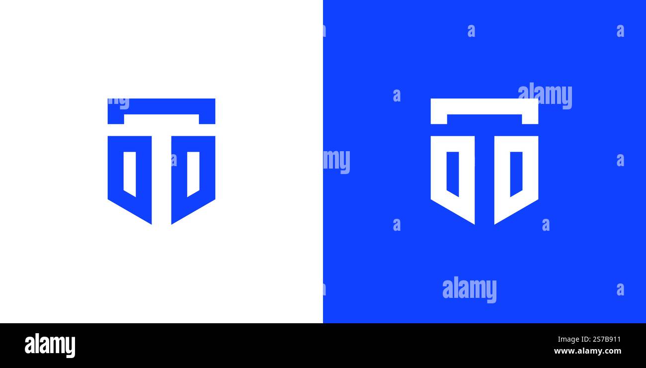 Strong and modern initial T security logo design 2 Stock Vector Image ...