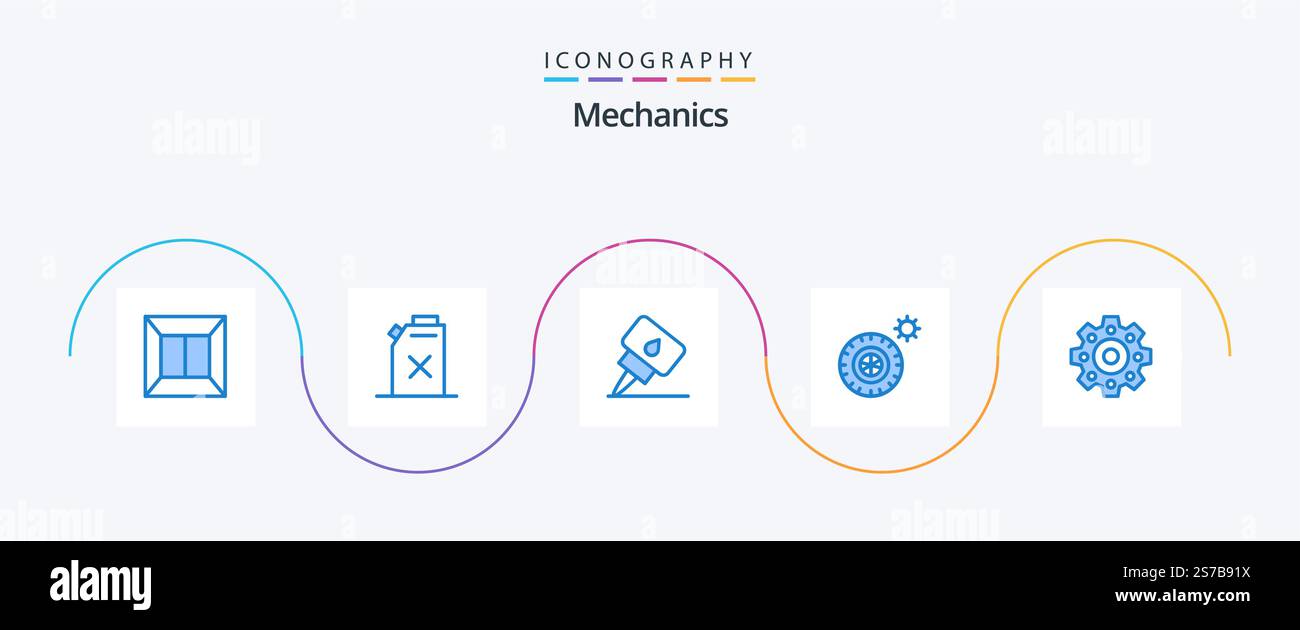 Mechanics Blue 5 Icon Pack Including . oil. mechanical Stock Vector ...