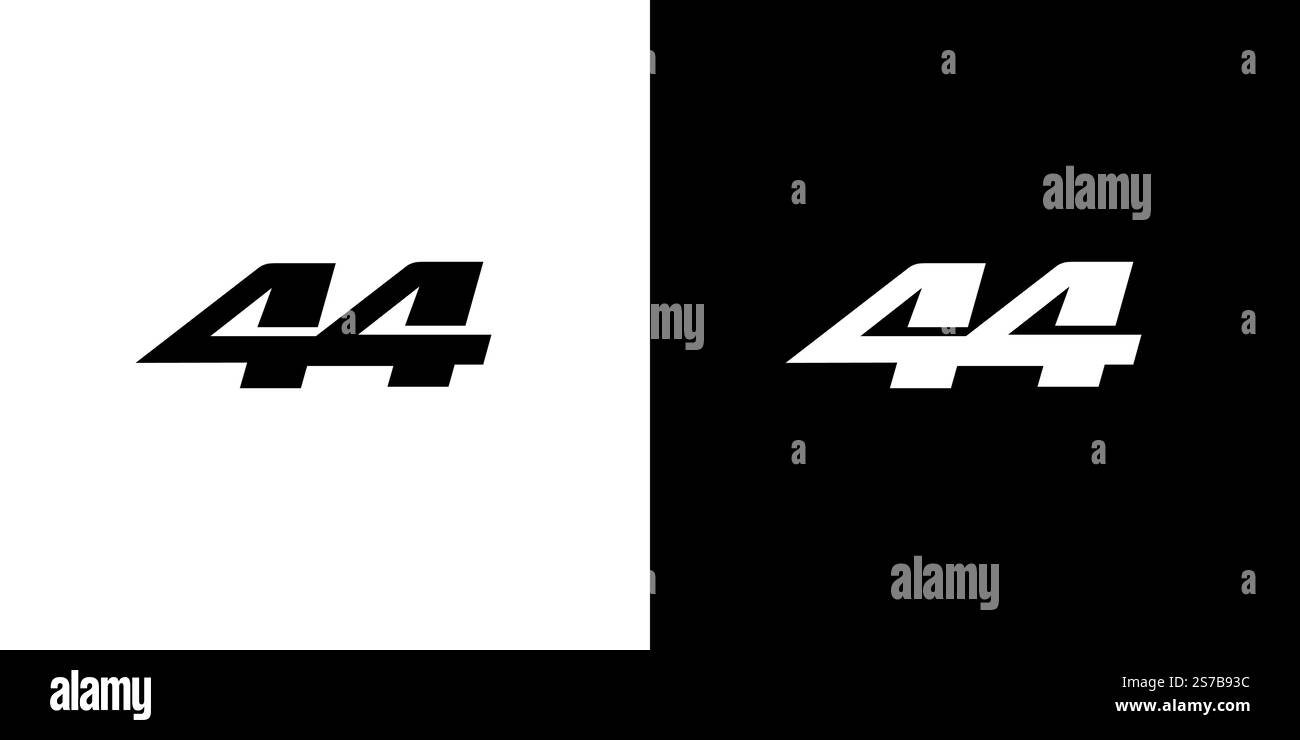 A modern and bold graphic featuring the number 44 in contrasting black ...