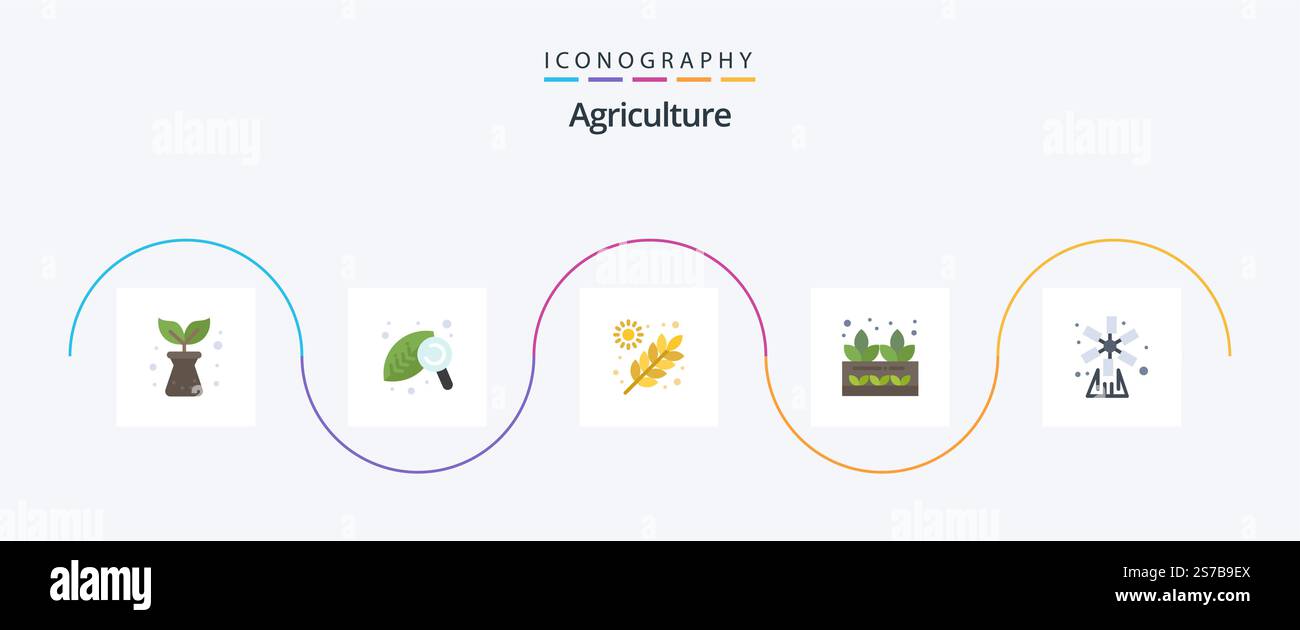Agriculture Flat 5 Icon Pack Including garden. agriculture. farming ...