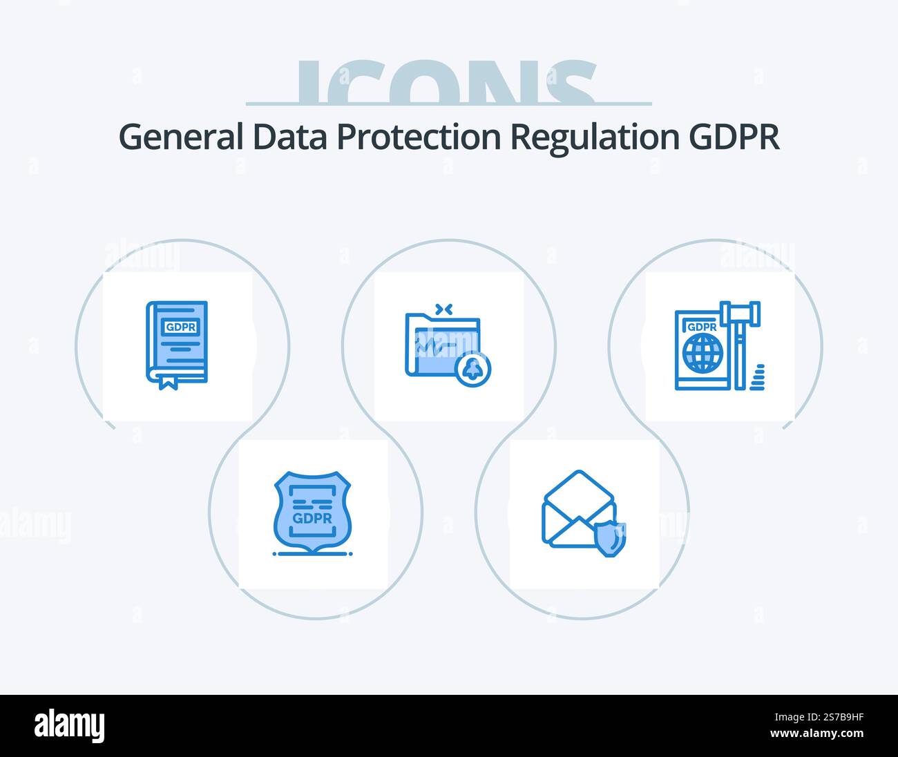 Gdpr Blue Icon Pack 5 Icon Design. safe folder. folder. security ...