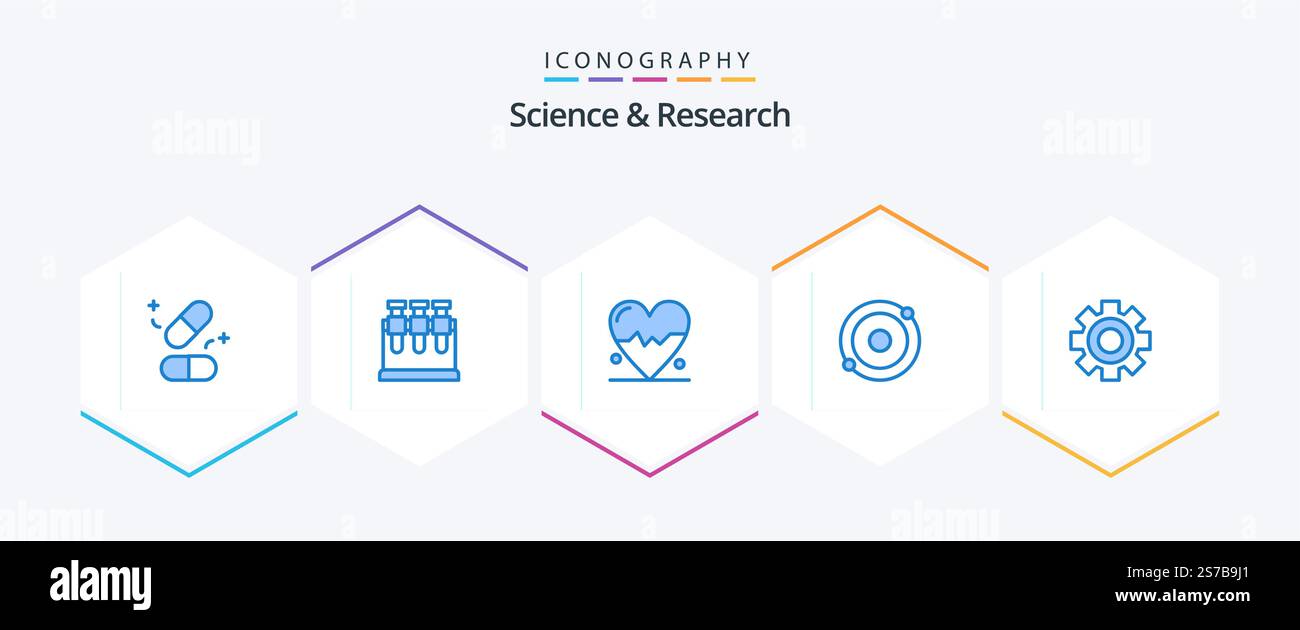 Science 25 Blue icon pack including . setting. heart. gear. structure ...