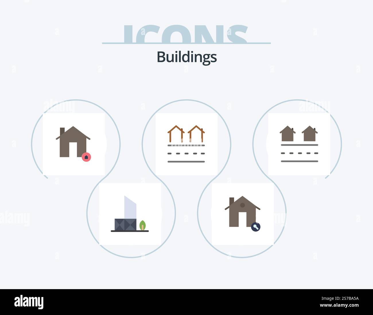 Buildings Flat Icon Pack 5 Icon Design. housing. estate. house. real ...