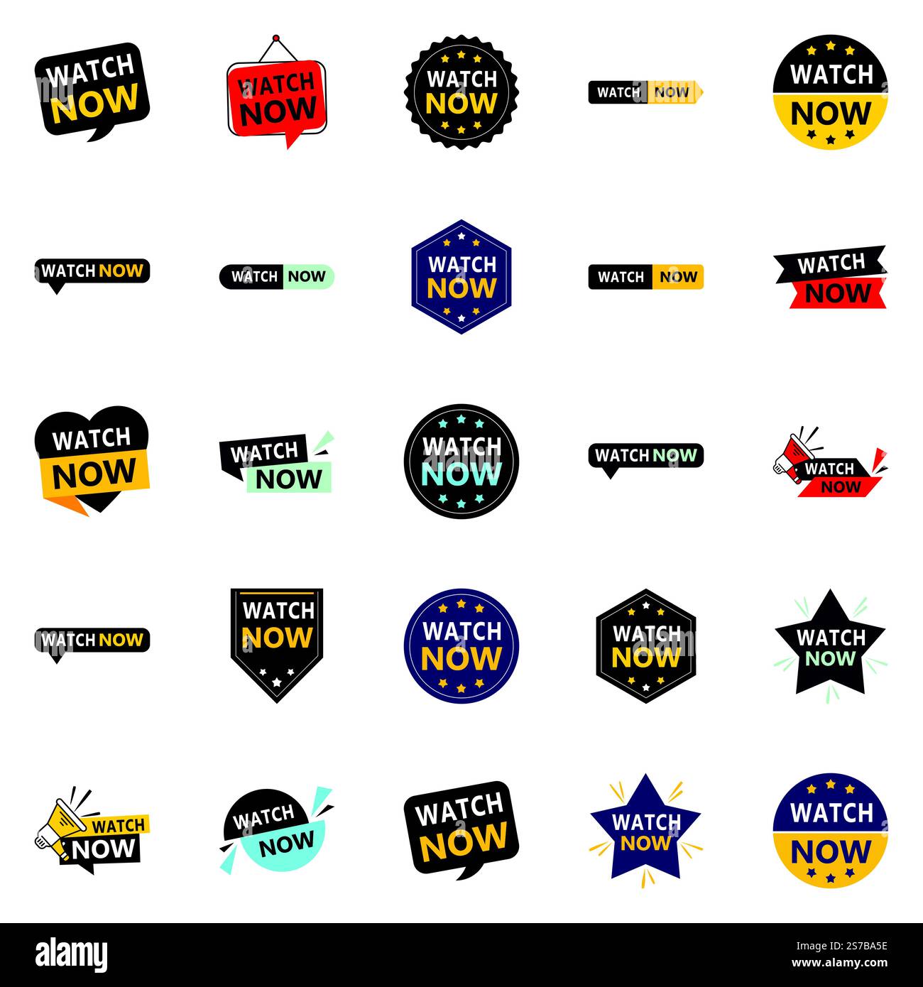 25 Eye-catching Watch Now Banners to Grab Attention Stock Vector Image ...