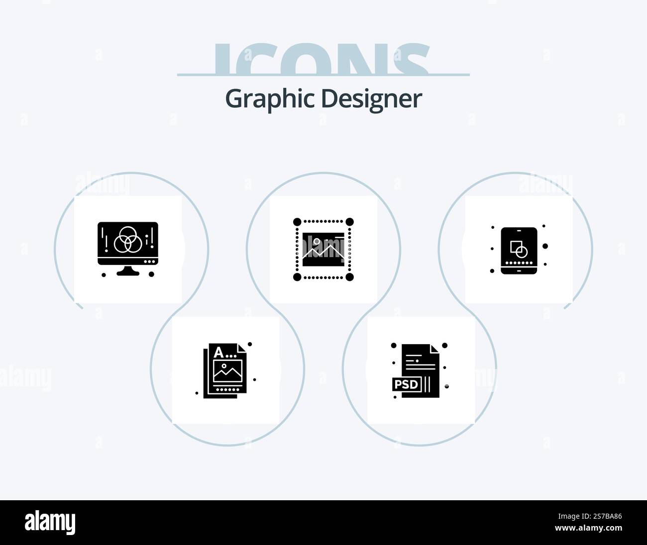 Graphic Designer Glyph Icon Pack 5 Icon Design. design. graphics ...