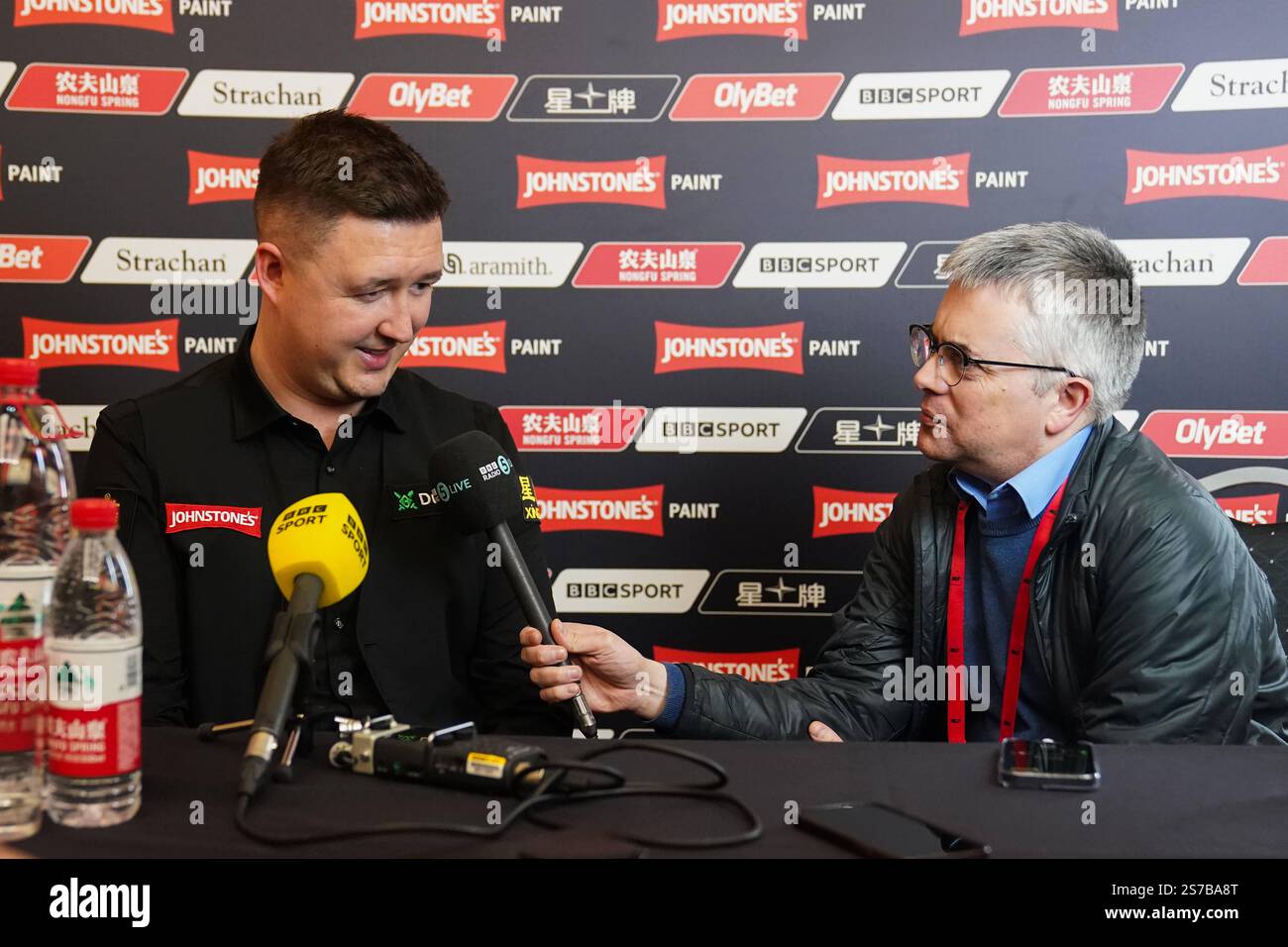 London, UK. 17th Jan, 2025. Kyren Wilson in his post match interview ...
