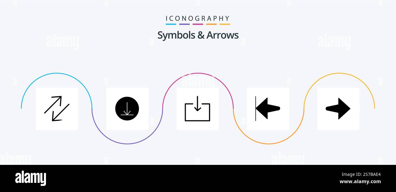 Symbols and Arrows Glyph 5 Icon Pack Including . arrow. right Stock ...