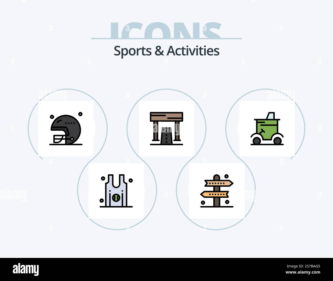 Sports and Activities Line Filled Icon Pack 5 Icon Design. closet ...
