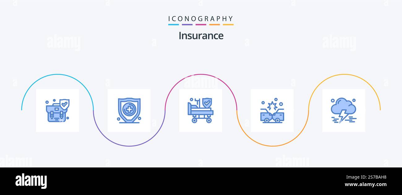 Insurance Blue 5 Icon Pack Including storm. cloud. hospital. insurance ...