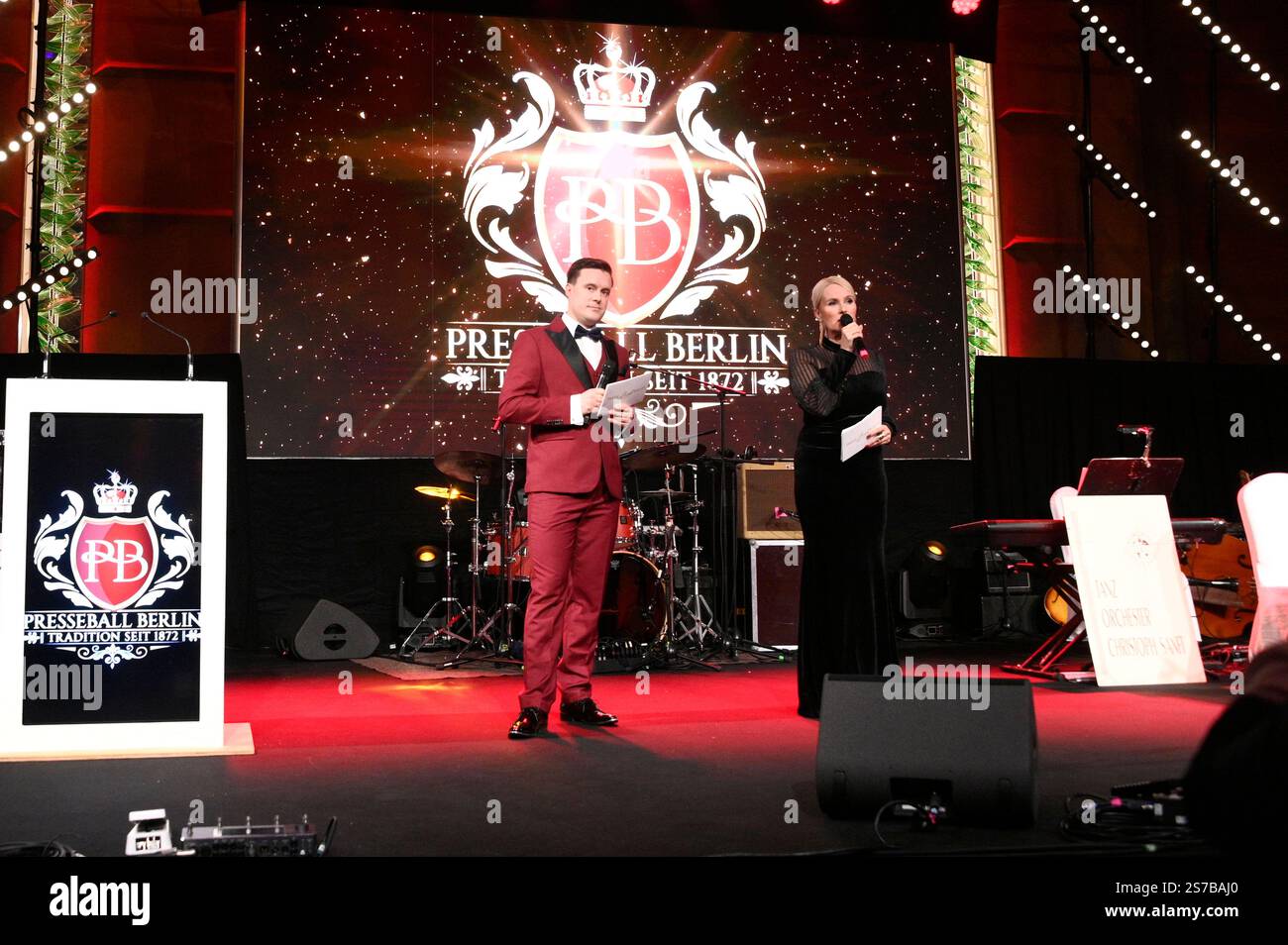 Rick Schütze und Anja Petzold beim Presseball Berlin 2025 im Titanic Chaussee Hotel. Berlin, 18. ...