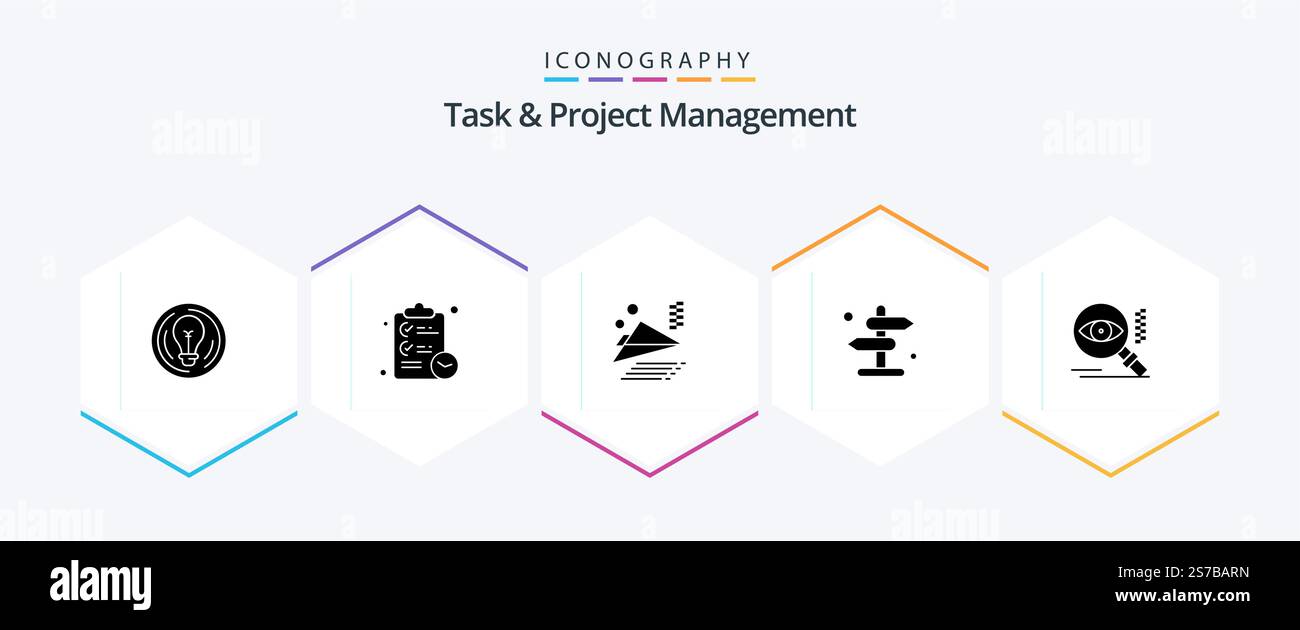 Task And Project Management 25 Glyph icon pack including direction ...